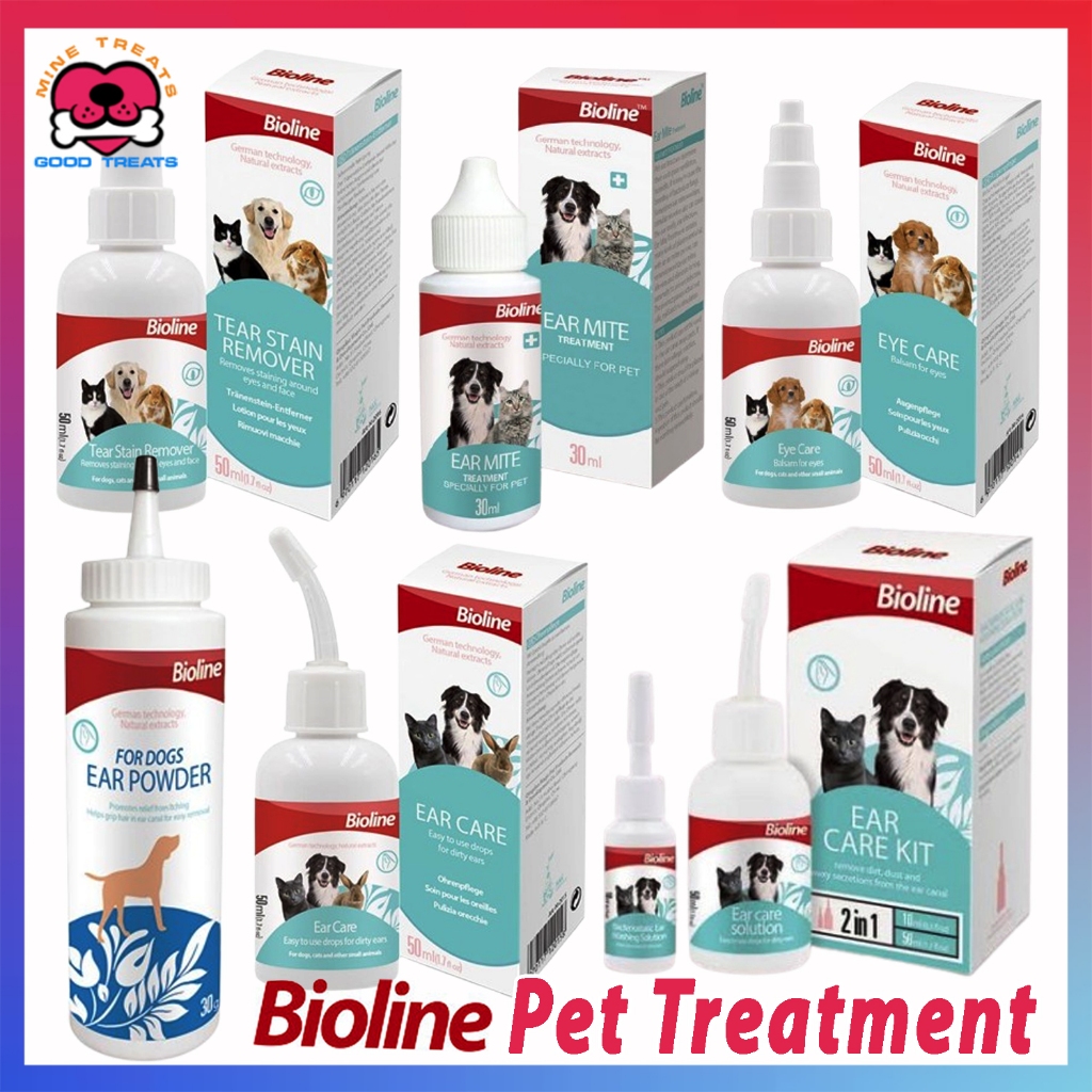 Bioline Ear Care/ Ear Mite/ Ear Powder/ Eye Care for Dogs, Cats and ...