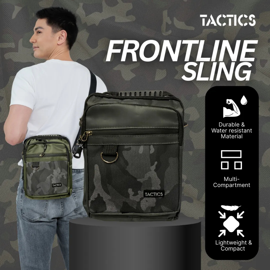 Tactics Frontline Sling Bag for Men – Camo Crossbody Bag for Travel ...