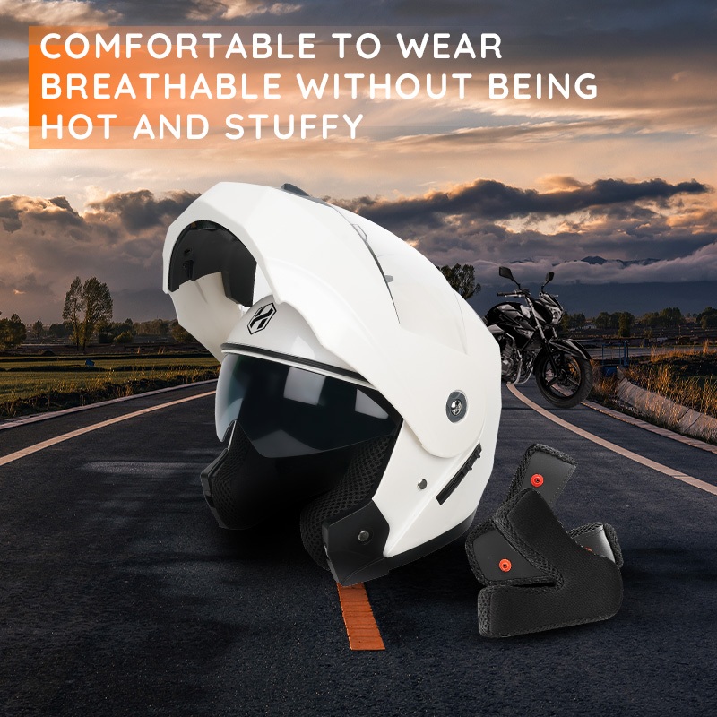 HNJ YM-920 PLAIN Helmet For Motorcycle Modular Dual Visor Helmet Woman ...