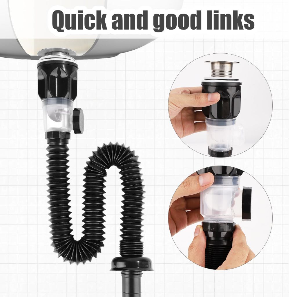 Multifunctional Bathroom Sink Drain Pipe Set Deodorizing Anti-Clog ...
