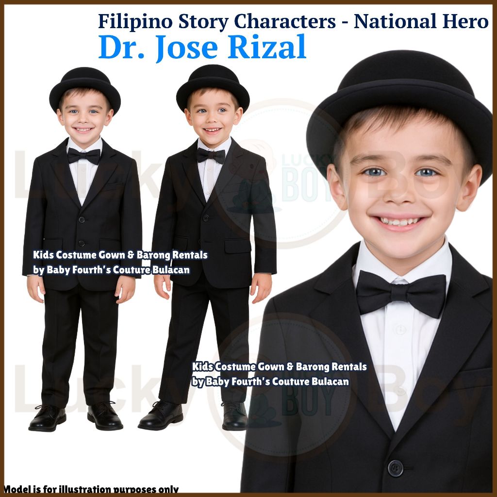 Filipino Story Character Jose Rizal Ibarra Simoun Costume for Kids for ...