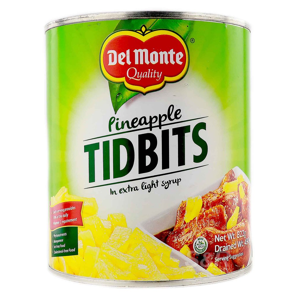Del Monte Pineapple Tidbits in Extra Light Syrup 822g | Shopee Philippines
