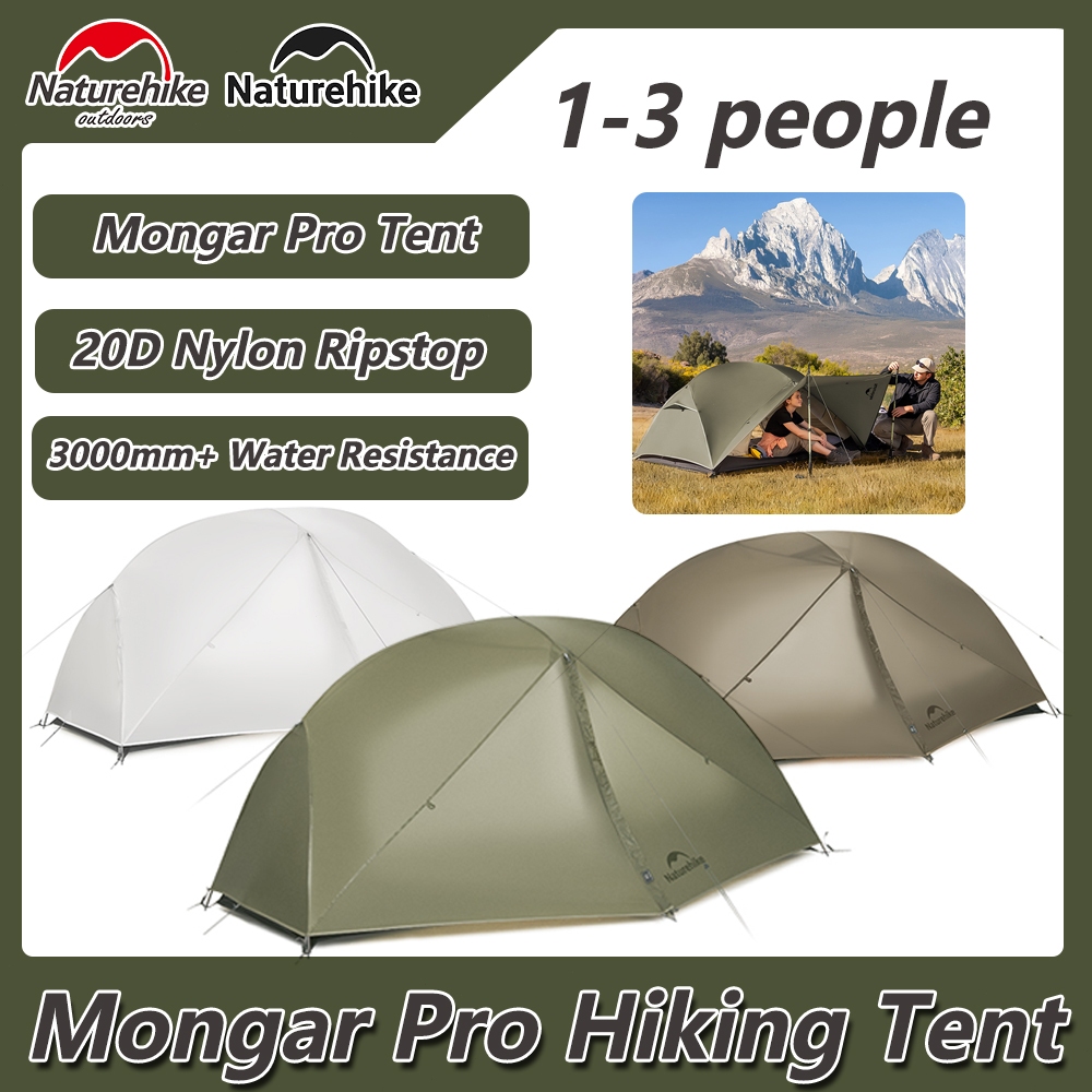 Naturehike Mongar Pro Tent 1-2-3 People 20D Nylon Ultra Light Hiking ...