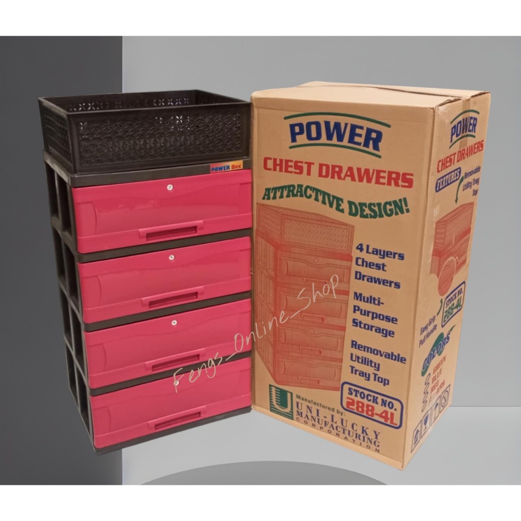DRAWER 4 LAYER UNI-LUCKY POWER CHEST DRAWER WITH UTILITY TRAY STOCK ...