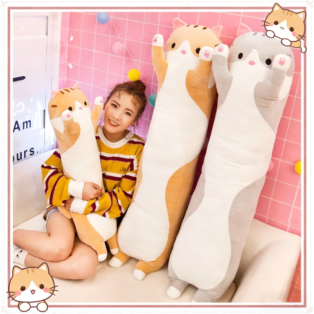 Super Soft Cat Plush Toy (50-110CM) Hotdog Pillow, Gift for Girlfriend ...