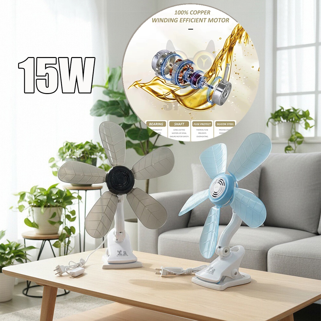 SYCAT Home Electric Fan W/ Clip, Clover Fan Anti-Heat Portable Clip ...