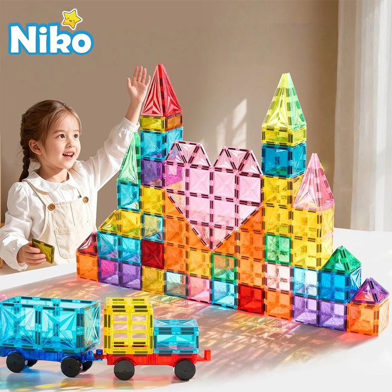 NIKO 100pcs Magnetic Building Blocks Magnetic Tiles Big Size Early ...