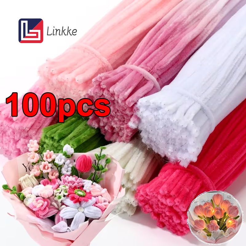 100pcs丨Fuzzy Wire Chenille Stem Handmade Diy Toys Making Art Material ...