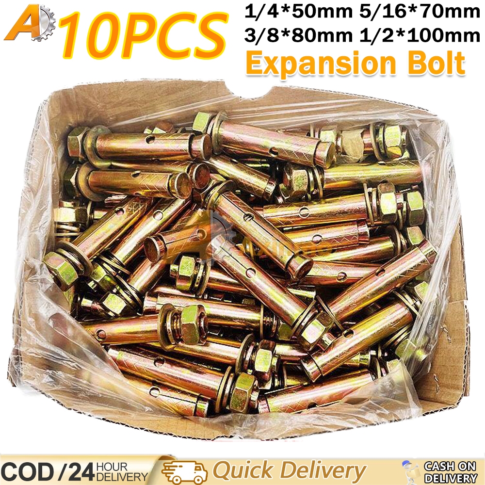 10PCS Dyna Bolt Expansion Sleeve Anchor Concrete Bolt For Concrete ( 1/ ...