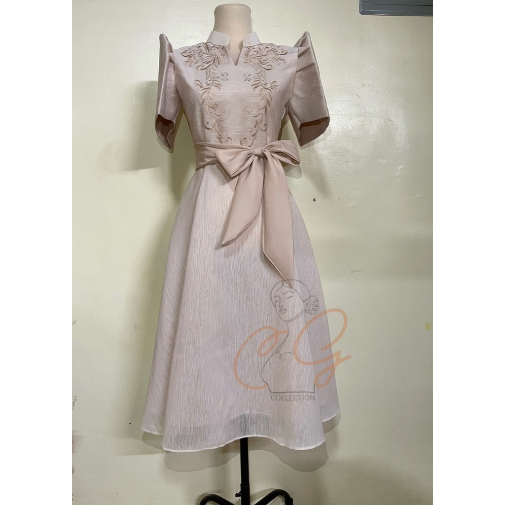 Modern Filipiniana dress with detouchable DIY ribbon | Shopee Philippines