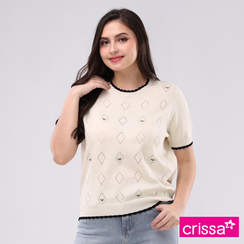Crissa Knitted Textured Short Sleeves Top CLT14-0122 [Blouse for women ...