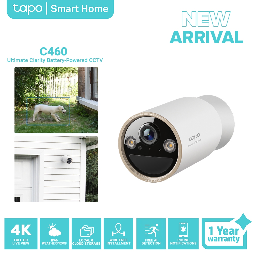 TP-Link Tapo C460 4K 8MP CCTV Camera Battery-Powered Outdoor AI WiFi IP ...