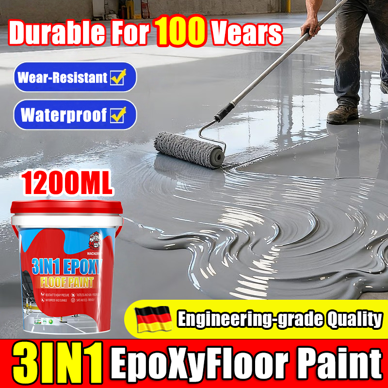 3 In 1 Epoxy Floor Paint Cement Floor Paint Wear-Resistant Waterproof ...