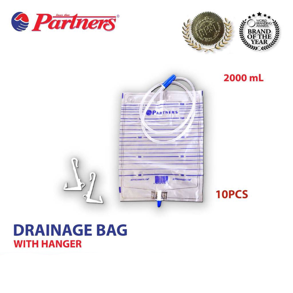 Partners Urine / Drainage Bag 2000 Ml -10 Pieces | Shopee Philippines
