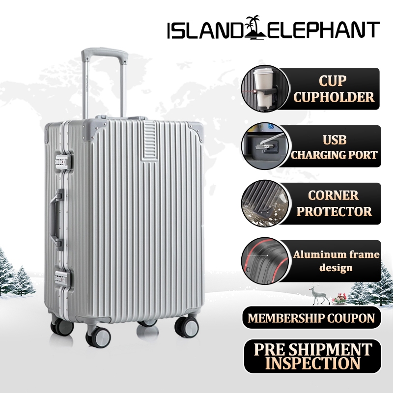 ISLAND ELEPHANT USB Aluminum Frame Luggage Suitcase Hand Carry Luggage ...