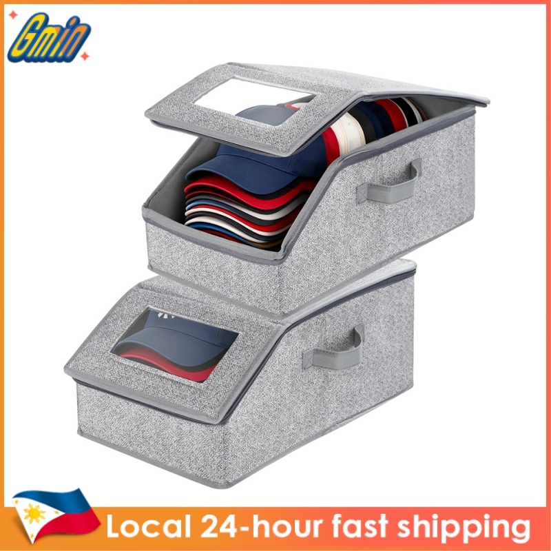 Foldable Dustproof Baseball Cap Storage Box Large Capacity Transparent ...