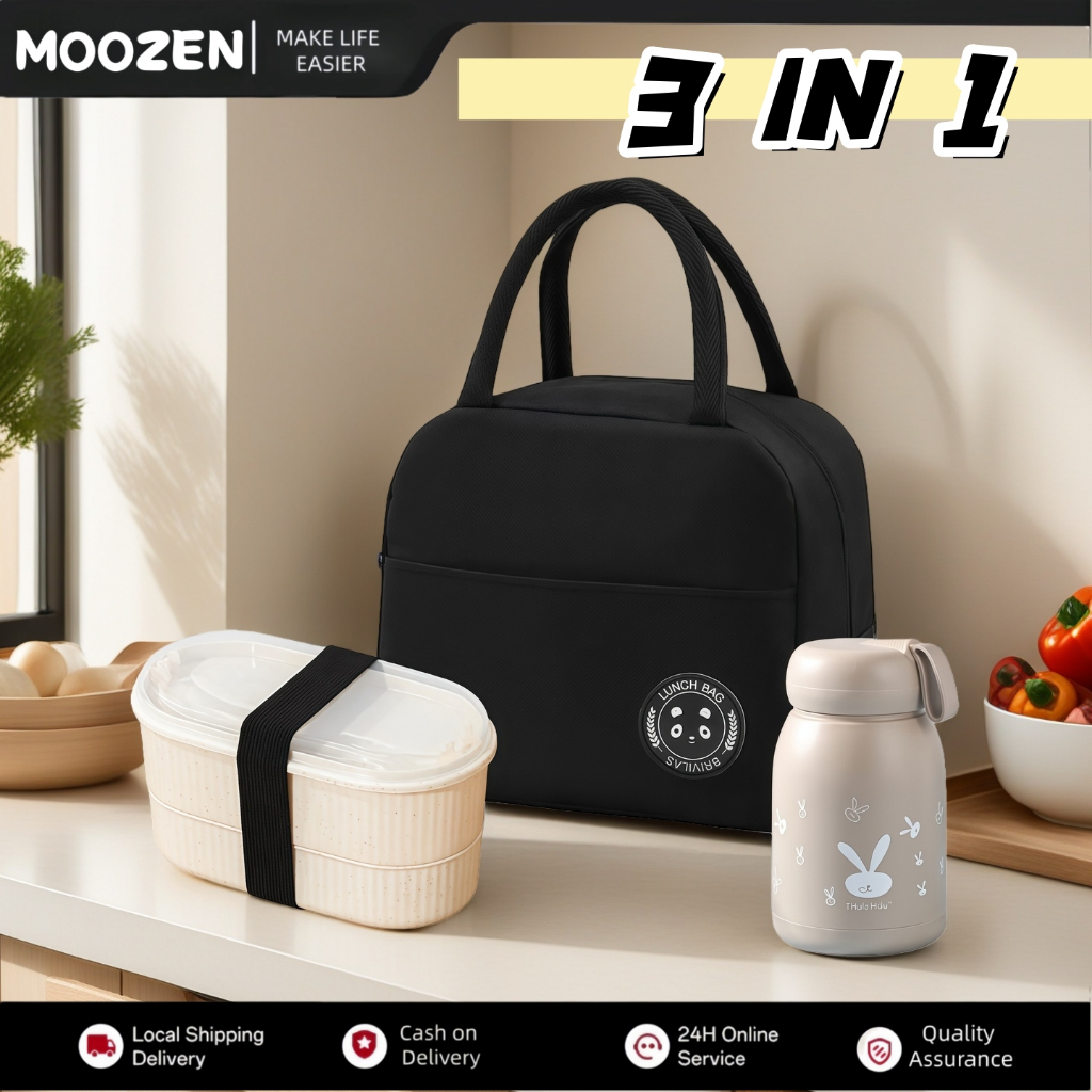 MOOZEN 3-in-1 Lunch Box Budget Bundle: BPA-Free |Food-Grade Lunch Box ...