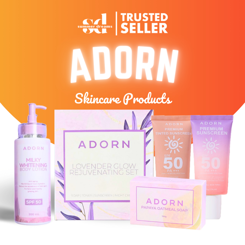 ADORN Rejuvenating Set 4in1 – Cleanser, Toner, Sunscreen for Acne ...