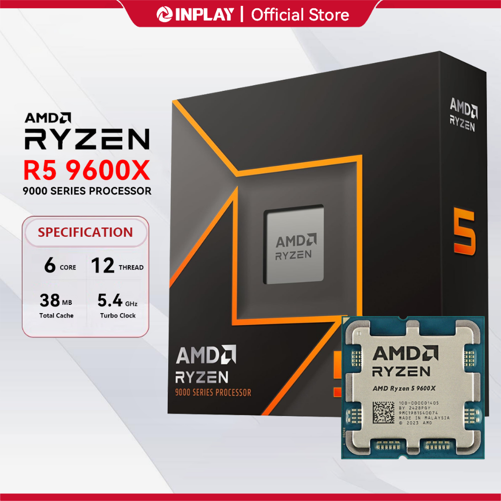 AMD Ryzen 5 9600X Desktop Processor 6 Core 12 Thread Turbo Clock 5.4 ...