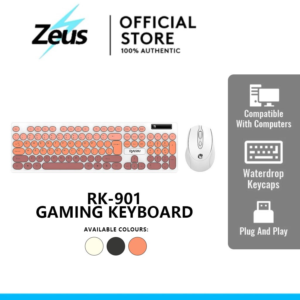 Zeus x Raiku R901 2.4G Wireless Keyboard & Mouse Combo - Colorful ...