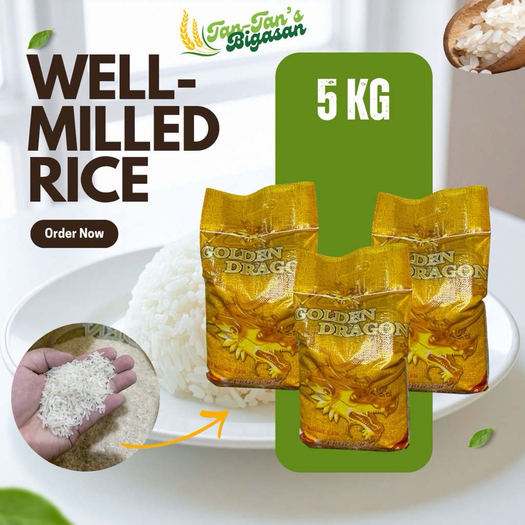 Golden Dragon Premium Well-Milled Rice 5kg | Mabango | Shopee Philippines