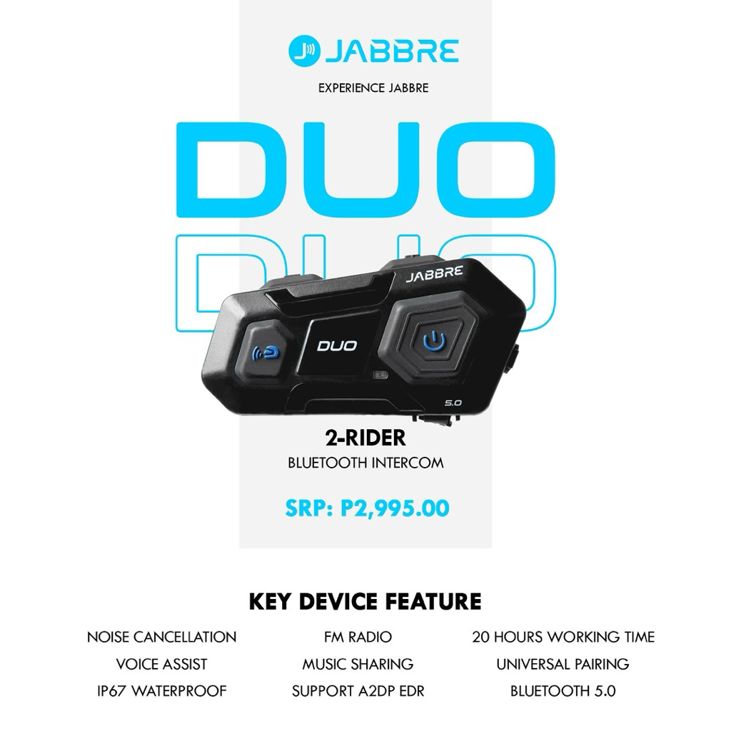 JABBRE DUO - INTERCOM (QUALCOM MICROCHIP Bluetooth 5.0) with music ...