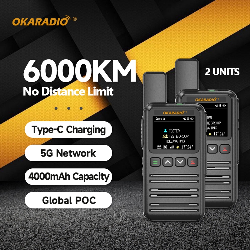 OKARADIO R02 POC Radio Network 4000mAh Two Way Radio No distance Limit ...