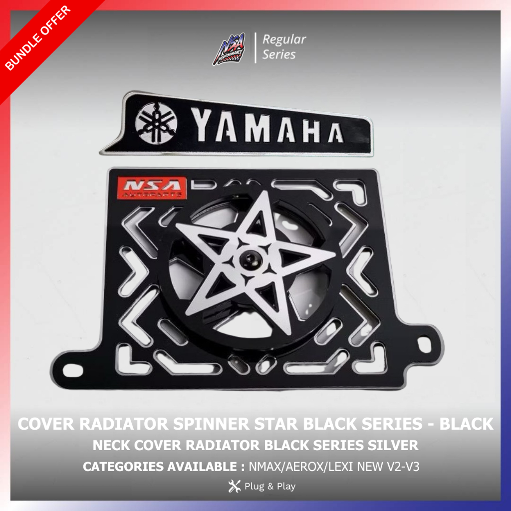 NSA - BUNDLING RADIATOR COVER SPINNER STAR + NECK COVER YAMAHA - NMAX ...