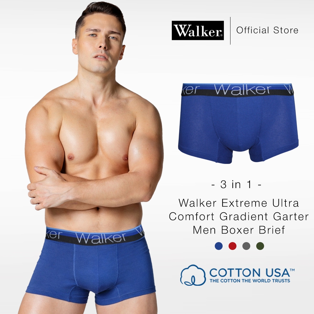Walker Extreme Ultra Comfort Gradient Garter Men Boxer Brief (Single ...