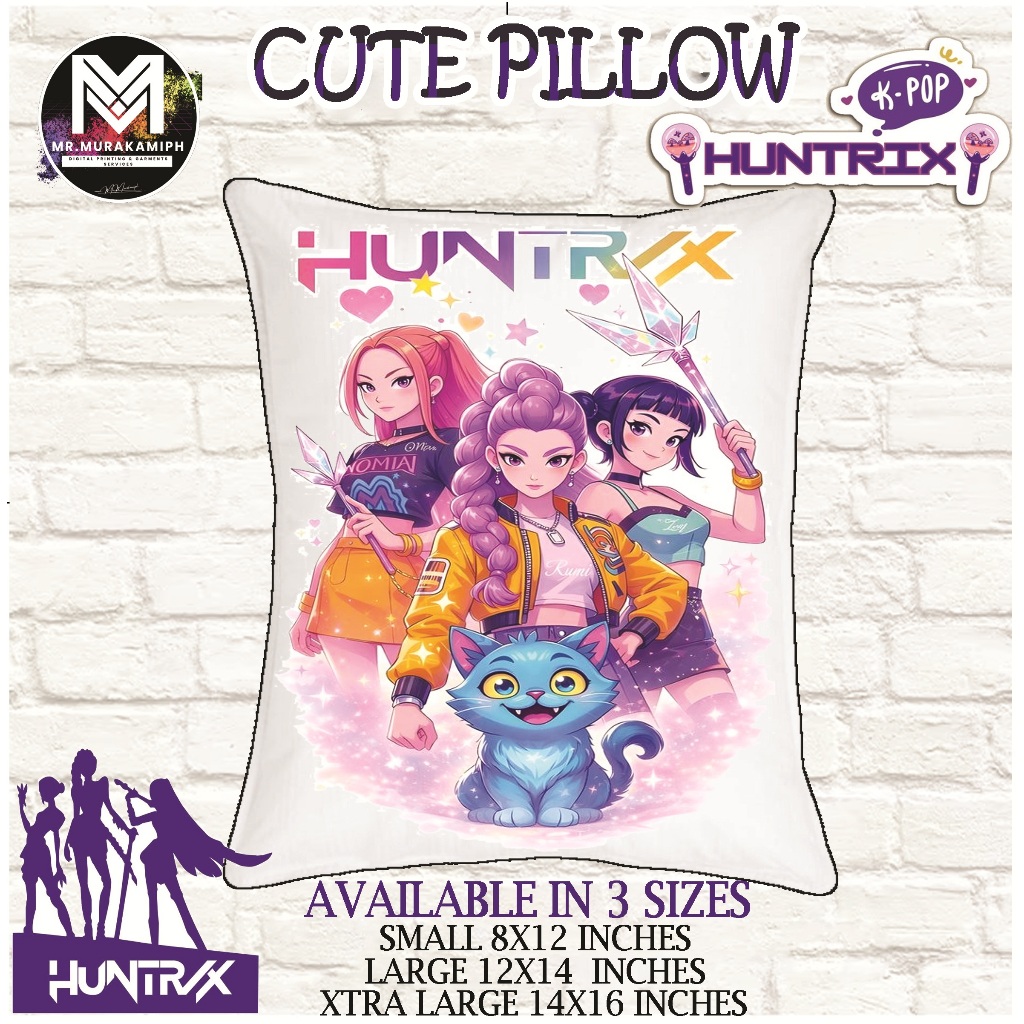 Huntrix Demon hunters Cute Sublimated Pillow Made of Soft & Fluffy ...