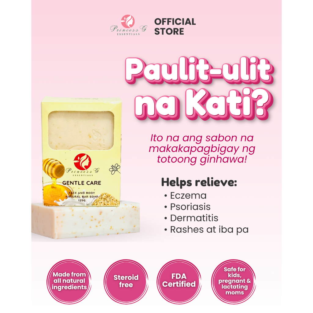 Princess G Gentle Care Natural Soap Bar 125g (for Dry, Itchy ...