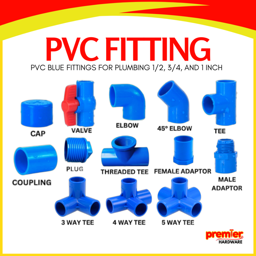 PVC Blue Fittings 1/2, 3/4, 1 inch Pipe Fitting Polybutylene PVC Pipe ...