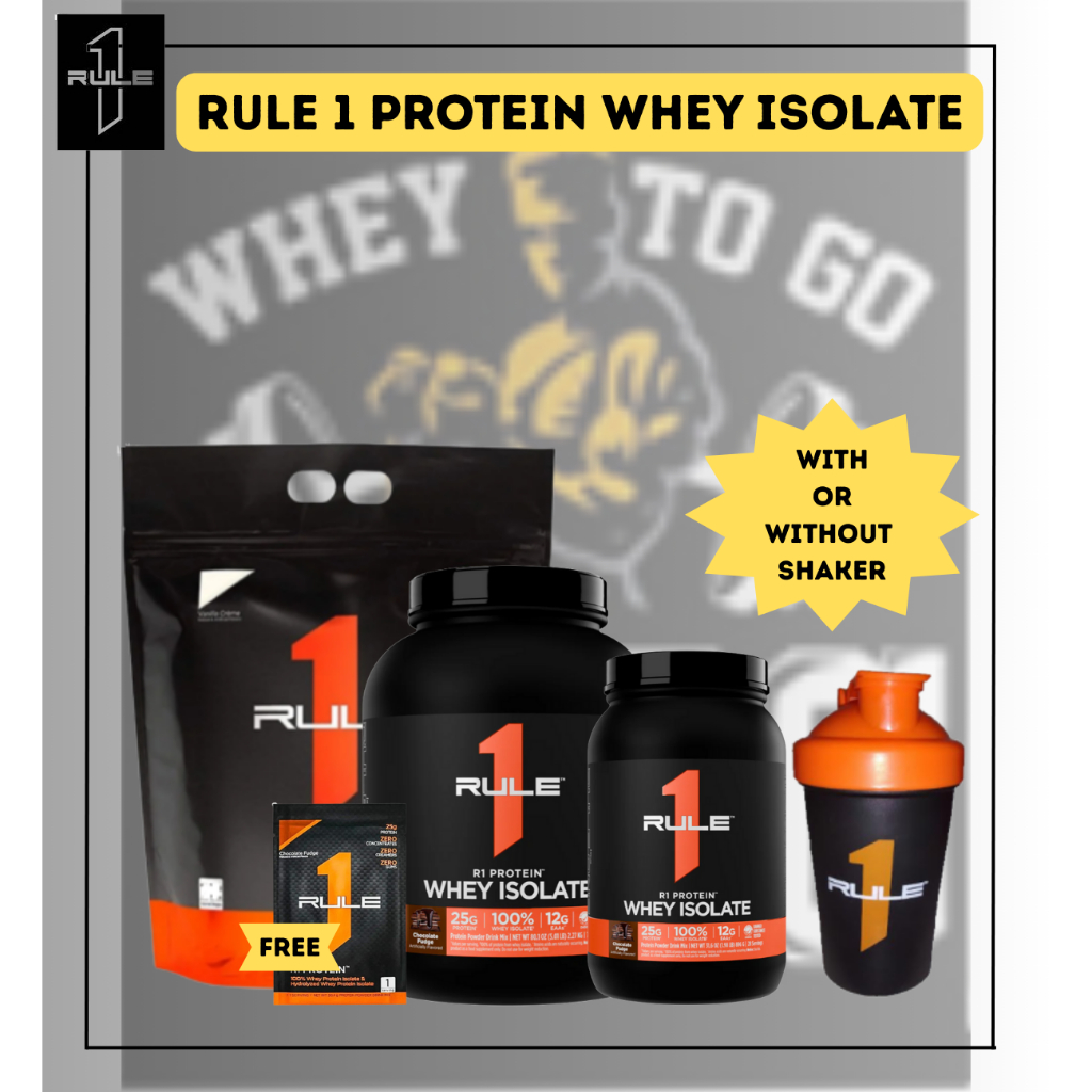 Rule 1 R1 Protein Isolate Powder 2 lbs, 5 lbs or 10 lbs [ FREE Rule1 ...
