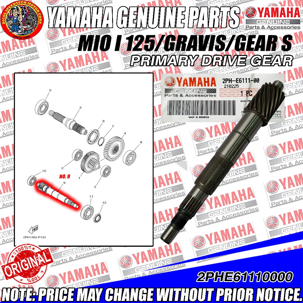 YAMAHA GENUINE MIO I 125/ GRAVIS/GEAR S PRIMARY DRIVE GEAR (YGP ...