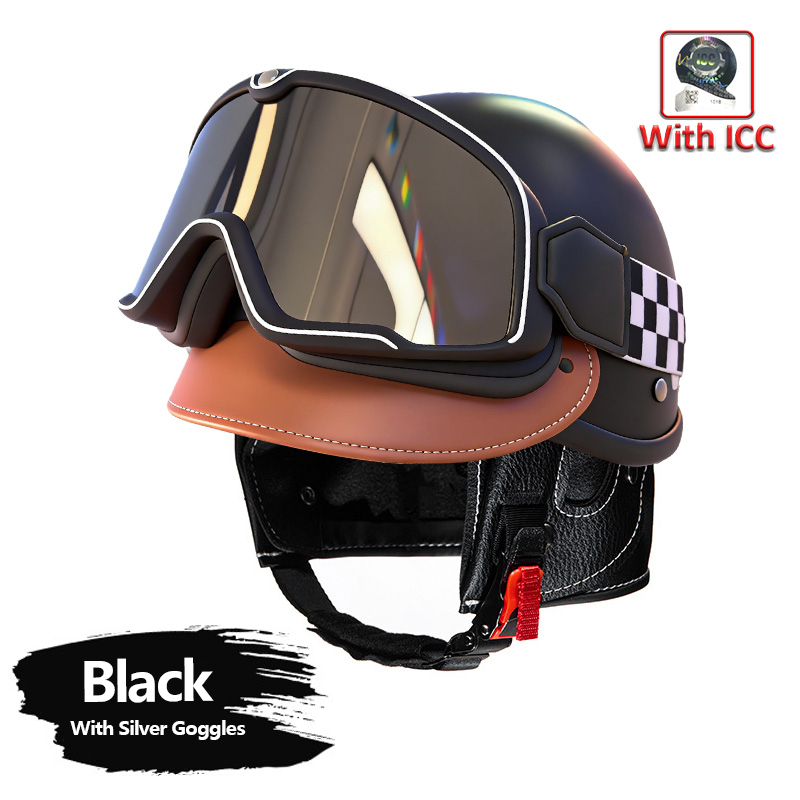 NEVA Original Unisex Classic harley Retro Half Face Helmet For ...