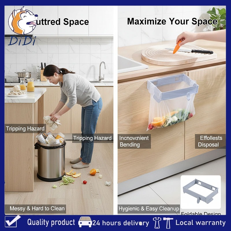 Mini trash bin Foldable Garbage Storage Rack Stand Home Kitchen ...