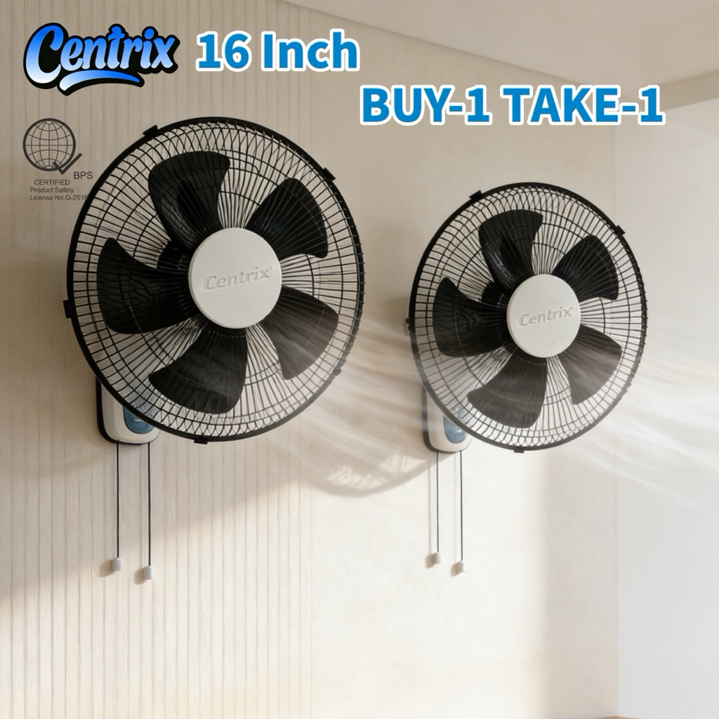 [Centrix] Buy-1 Take-1 COD 16-Inches Electric Wall Fan 3-Speed Strong ...