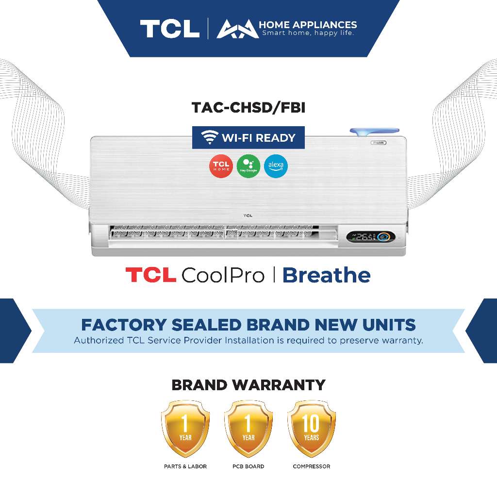 TCL CoolPro | Breathe | Split Type Aircon | AI Full DC Inverter - TAC ...