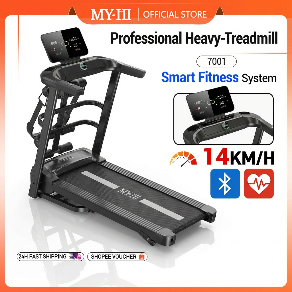 MY-HI Heavy Duty Electric Treadmill foldable Adjustable Incline LCD ...
