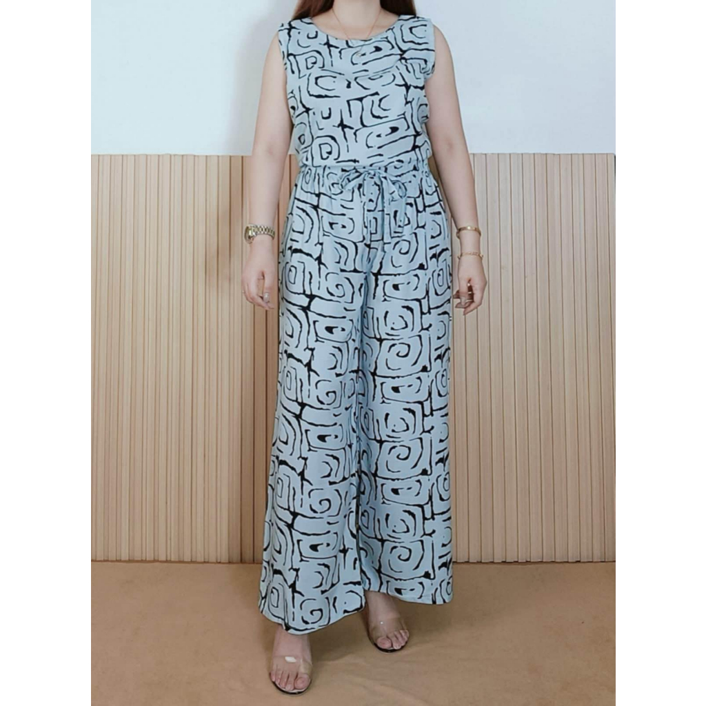 Challis Sleeveless Top Squarepants Highwaist Terno | Shopee Philippines