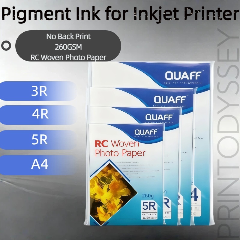 QUAFF RC Woven Photo Paper 260gsm No Back Print Waterproof A4 4R 5R 3R ...