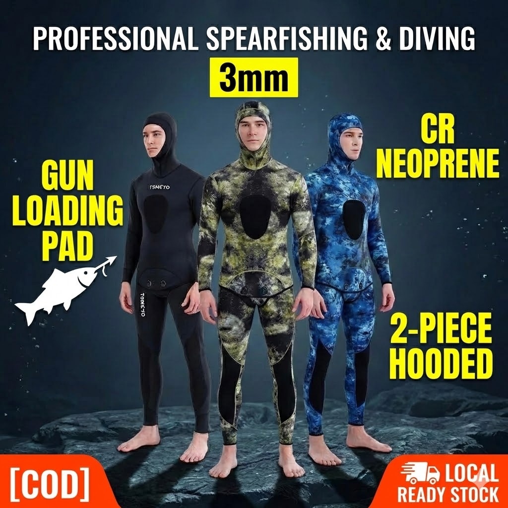 【COD】HOT wetsuit for men 3mm Long Sleeve Fission Neoprene Submersible ...