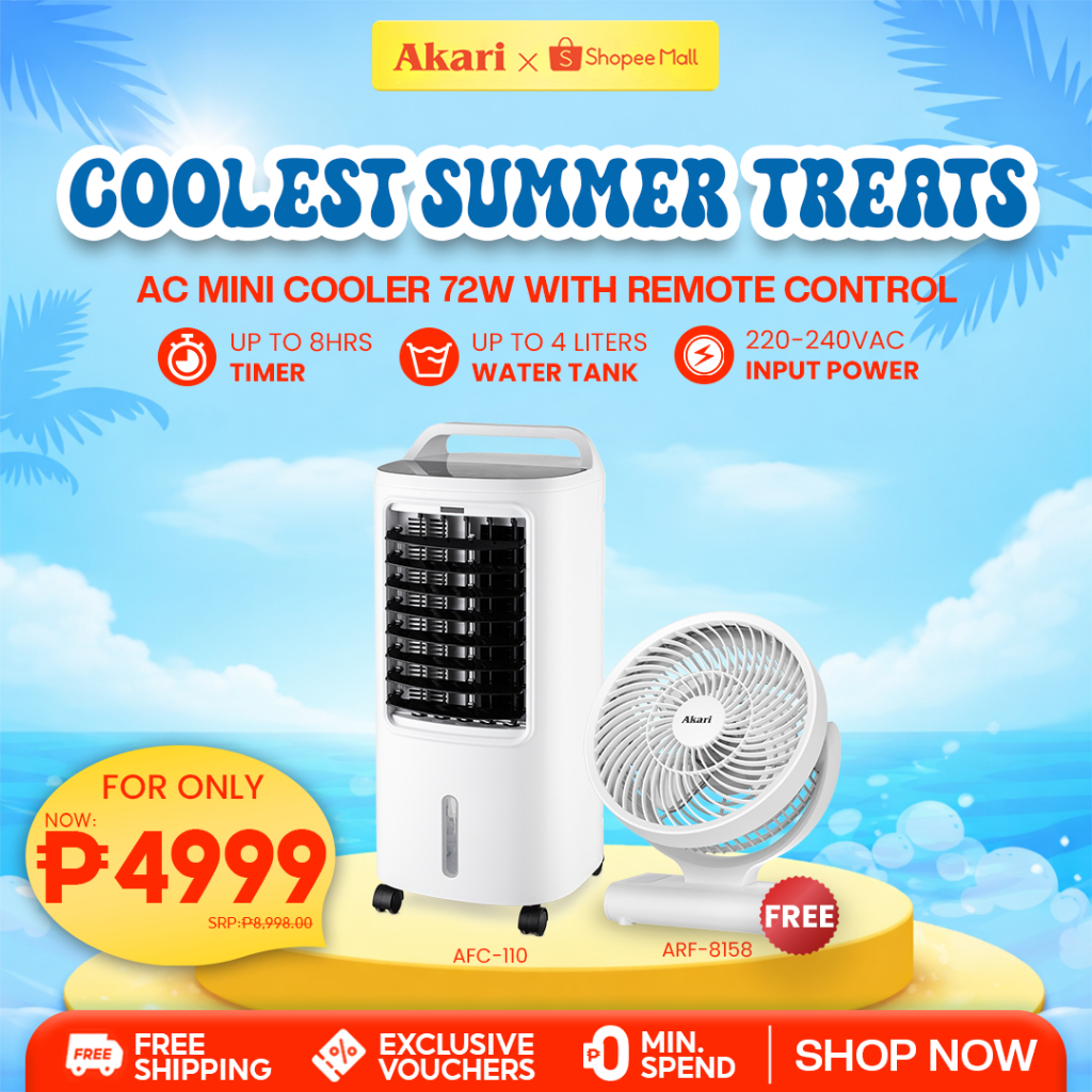 Akari AC Mini Cooler 72W with Remote Control (AFC-110) + FREE ...