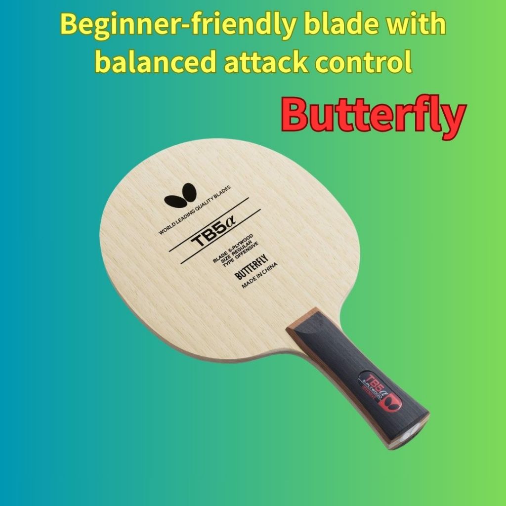 Butterfly Table Tennis Racket, Introductory TB5 Alpha Shakehand Attack ...