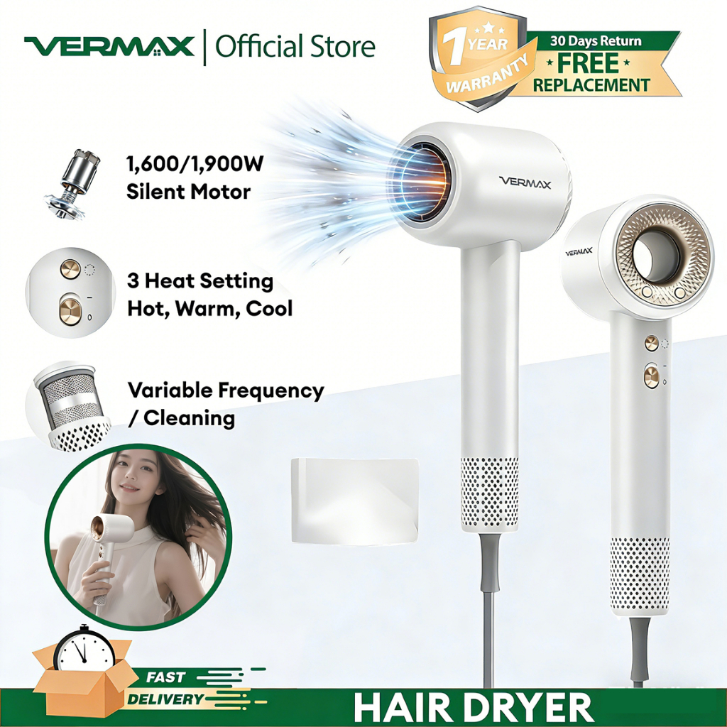 VERMAX Hair Dryer & Volumizing Hot Air Brush Curler & Salon Ionic Hair ...