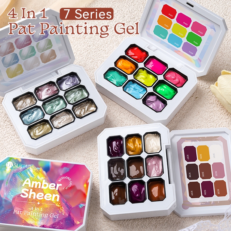 UR SUGAR 9 Colors 4 in 1Pat Patting Gel Nail Polish Transfer French ...