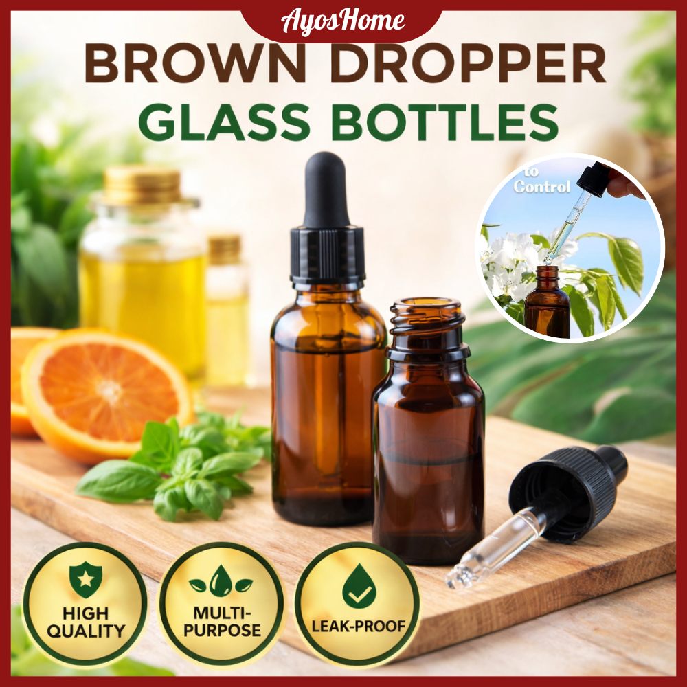 Thick Glass Dropper Serum Bottle Amber Pipette Container for Beauty Oil ...