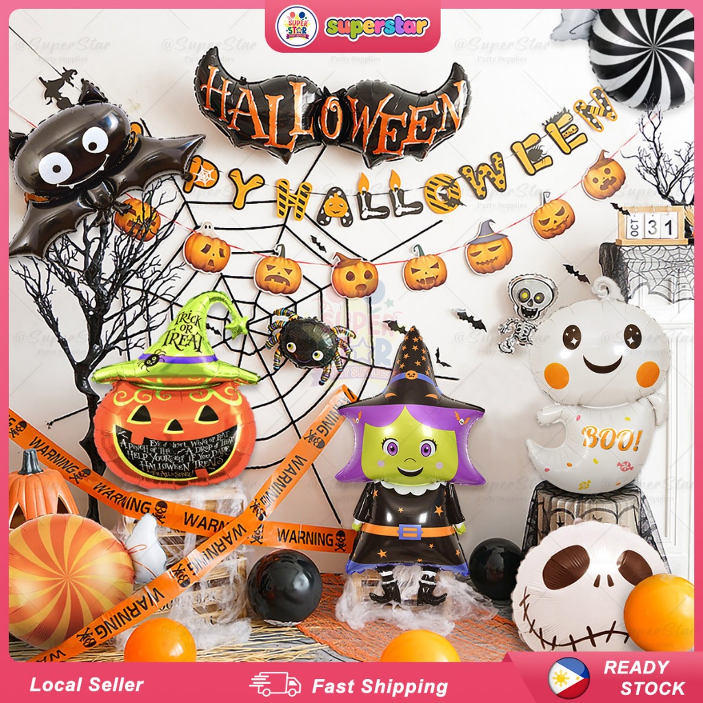 Halloween Decoration Balloon Large Aluminum Foil Balloon Ghost Scary ...