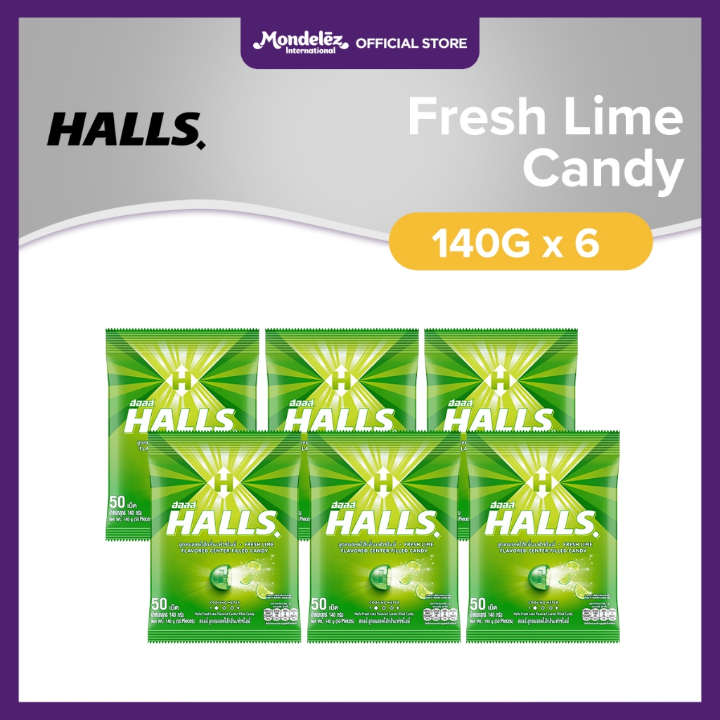 Halls Hard Candy 50 pcs - Fresh Lime Flavor 140g (Set of 6) | Shopee Philippines