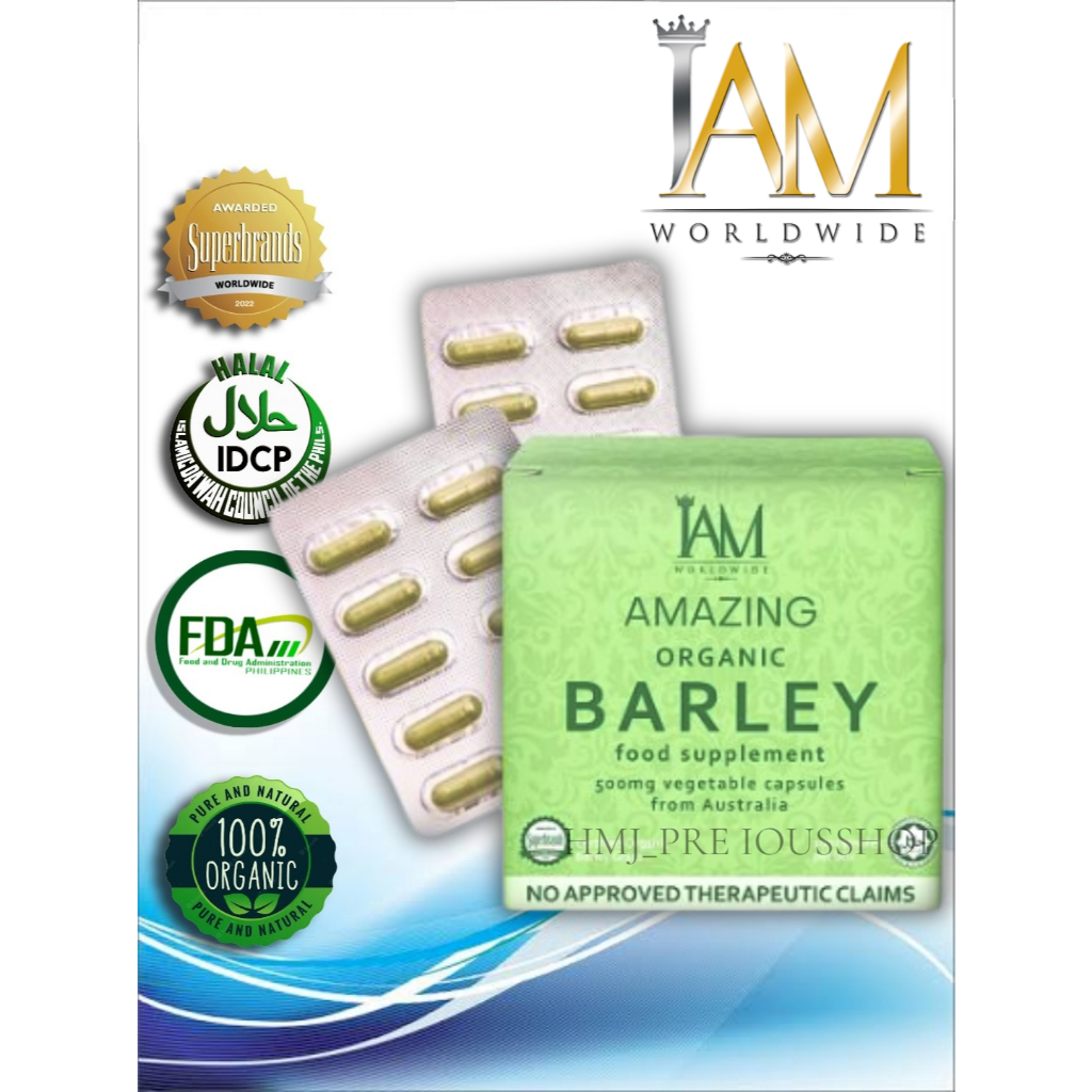 AMAZING CERTIFIED ORGANIC BARLEY CAPSULE (100 CAPSULES/BOX 500MG ...